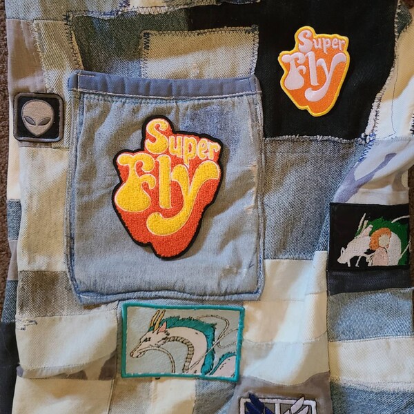 Awesome XL Chenille Vintage Style 70's Disco Rock Patch 13.5cm / 5.3 ...