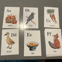 Nature Alphabet Flashcards / Watercolor Alphabet Cards / Homeschool ...