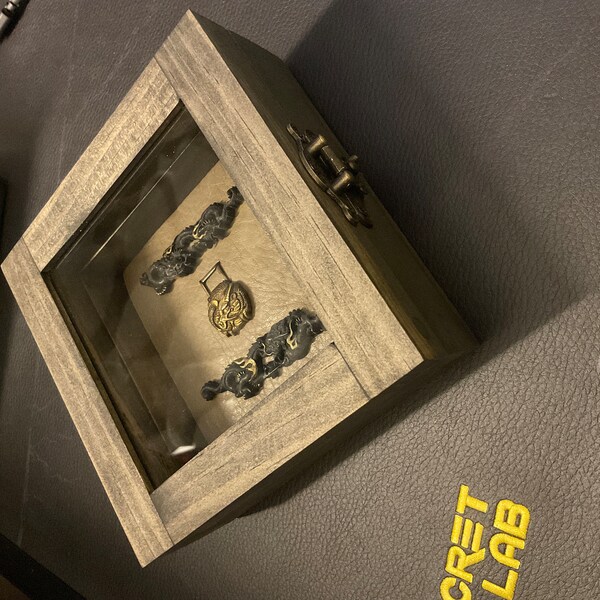 42 X 14 X 2 1/2 Wooden Shadow Box / Hinged Glass Lid / Display Case Box ...