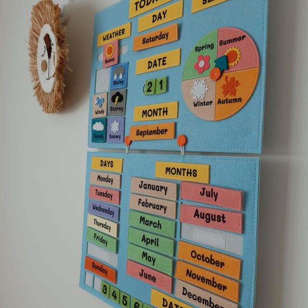 My First Calendar, All About Today Calendar, Felt Learning Board ...