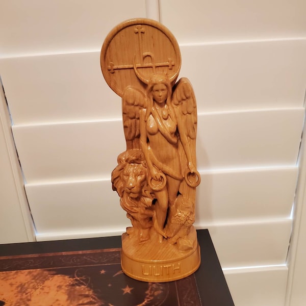Lilith Wicca Goddess, Inanna, Astaroth Statue, Pagan Wooden Statue ...