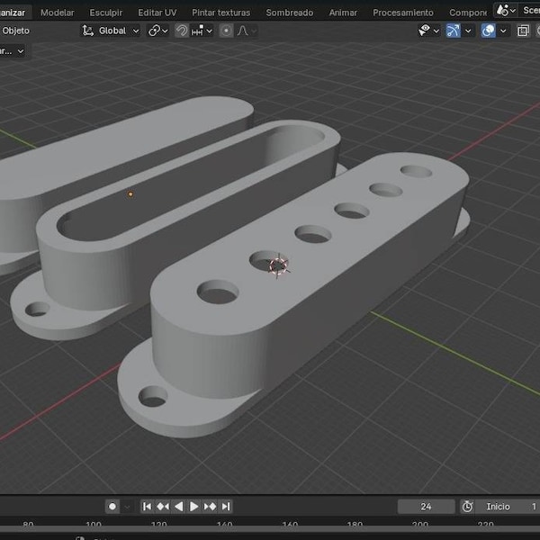 Strat Style Single Coil Pickup Flatwork CAD Models for 3D Printer, CNC ...