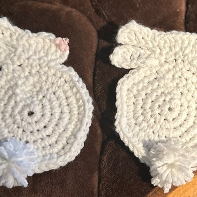 Easter Bunny Coaster Crochet Rabbit Coaster Handmade Easter Coaster - Etsy