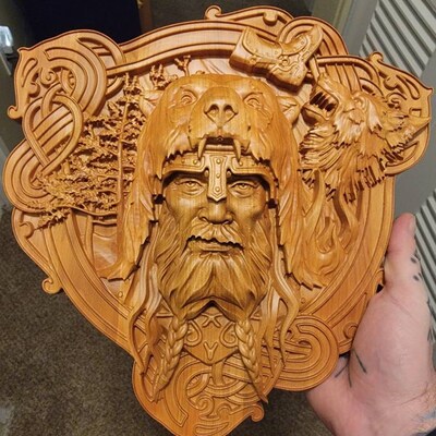 Vidar God, God Viking, Vidar, Wood Carved Pagan Paganism God, Vidar ...