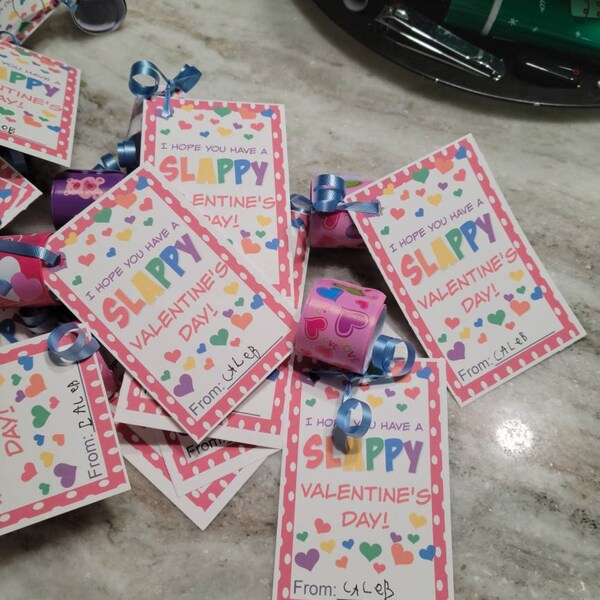 Slap Bracelet Printable Valentine Tag - Instant Download Valentine's ...
