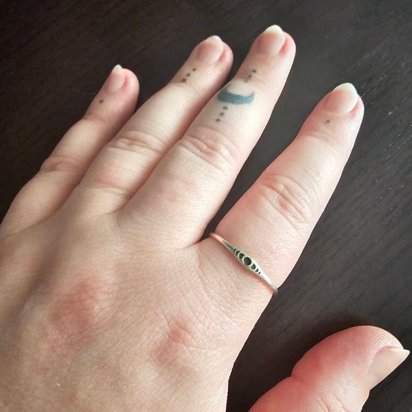 Silver Moon Phase Ring,tiny Moon Ring,half Moon Ring,silver Moon Ring,midi Jewelry - Etsy