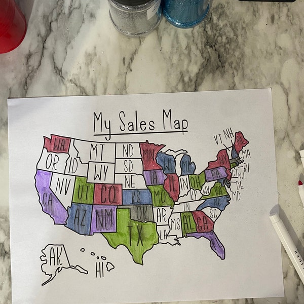 United States Sales Map | US Sales Map Tracker | Sales Tracker | Etsy ...