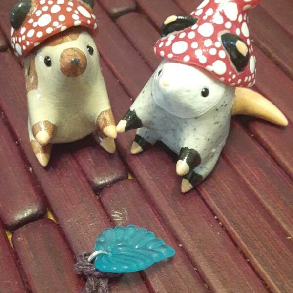 Made to Order Mushroom Wolf Totem, Clay Grey Wolf Figure, Handmade ...