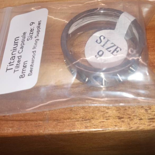 Titanium - Tilted Capsule Ring Blank - 8mm - Etsy