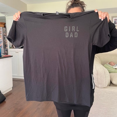 Girldad® Black With White Left Chest Tee, Girl Dad, Girl Dad Gift, Dad ...