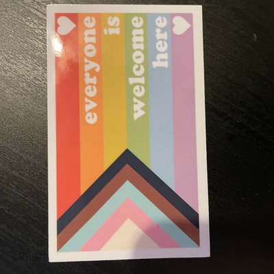 Everyone is Welcome Here Sticker Rainbow Equality Laptop Waterbottle ...
