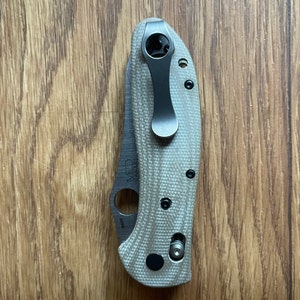 Titanium Flattop Deep Carry Pocket Clip for Sebenza Sand Blast Finish ...