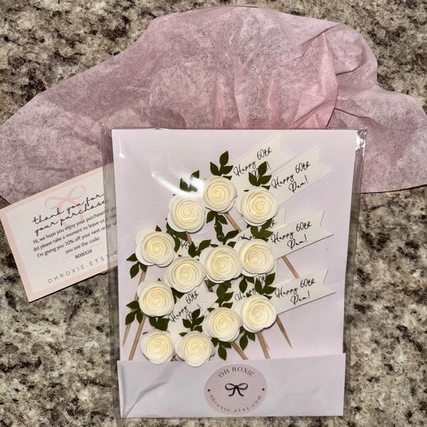 Happy Birthday Baby Cupcake Topper, Pink Rose Personalize Baby Shower ...