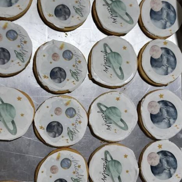 Outer Space Birthday Cupcake Toppers First Trip Around the Sun Favor ...