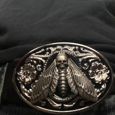 Large Dead Head Moth Belt Buckle Metal Insect Death Goth - Etsy