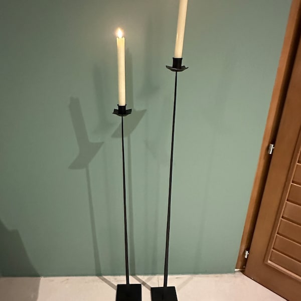 Hand Forged Wall Candle Scone, Black Metal Candle Holder, Rustic ...