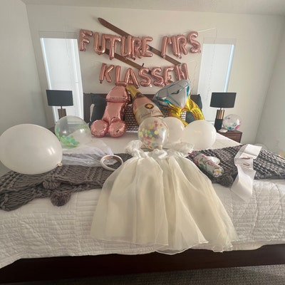 Future Mrs Balloon Banner W/ Custom Name Letter Balloons Gold, Silver ...