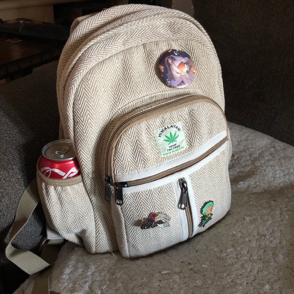 Small Lightweight Daypack Backpack Handmade Himalayan Hemp Travel ...