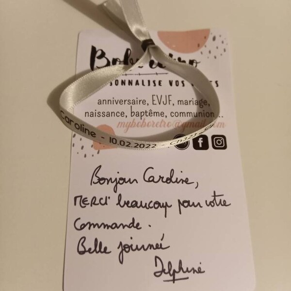 Bracelet ruban personnalisé avec écrou de FERMETURE pour EVJF, annonce ...