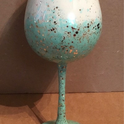 Black Diamond Geode Agate Hand Pained Wine Glass in Stemmed or Stemless ...