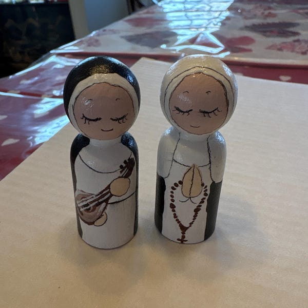 Nun Doll Carmelite Wooden Peg Doll Catholic Saint Toy Nun Art Catholic ...