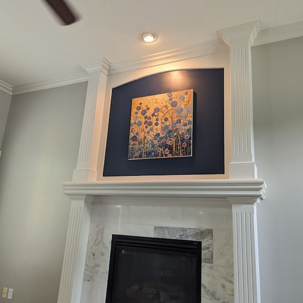 Gustav Klimt Floral Study in Print in Blues and Golds on Museum-grade ...