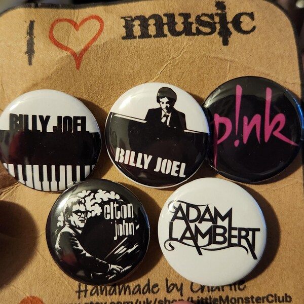 BAND LOGO Pins - Rock Punk Metal Pop - Music Pins - Any Band - Choose ...