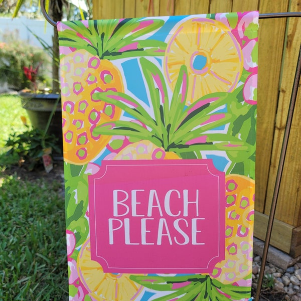 Pineapple Personalized Garden Flag - Custom Monogram Yard Flag Welcome ...