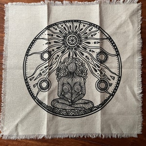Linen Altar Cloth Mother Earth Crystal Grid Cloth the Goddess Divine ...