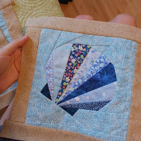 Shell Quilt Block Pattern, 4 Sizes Clamshell PDF Pattern Instant ...
