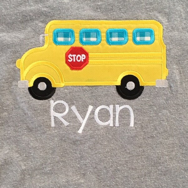 School Bus Applique Machine Embroidery Design - Etsy