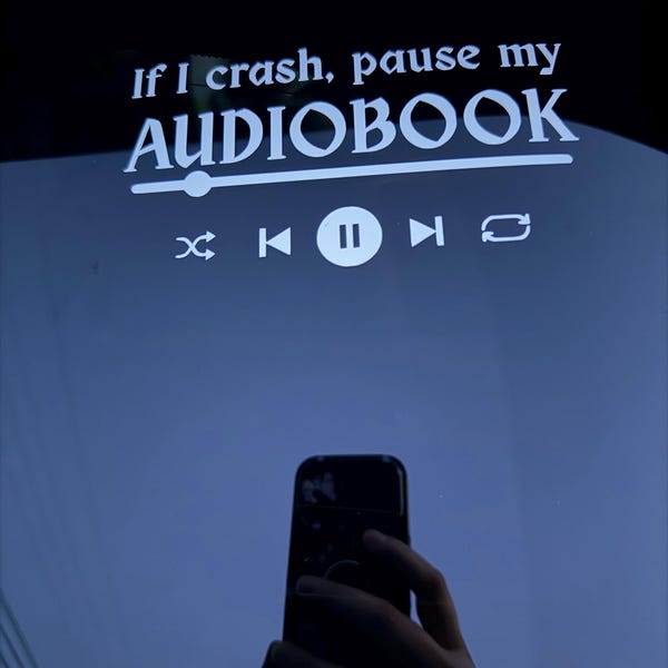 AUDIOBOOK, Audio Girlie, If I Crash, Bookish Merch, Thingy Thingz, Car ...