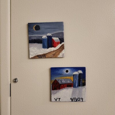 Shark Mini Refrigerator Magnet, Ocean Art, Shark Painting, Mini Ocean ...