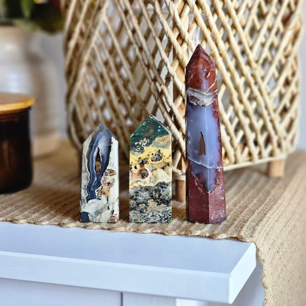 Volcano Agate Natural Crystal Towers | UV Reactive Volcano Agate | UV ...