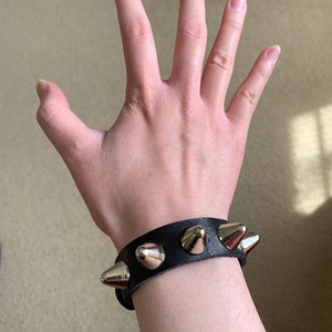 Leather Punk Collar With 9 Spikes | Etsy