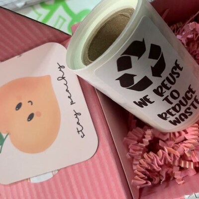 We Reuse to Reduce Waste Stickers, Business Packaging Stickers ...