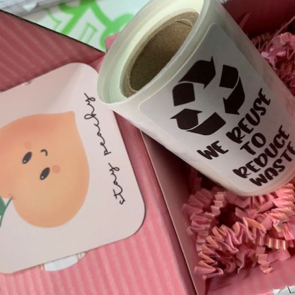 We Reuse to Reduce Waste Stickers, Business Packaging Stickers ...