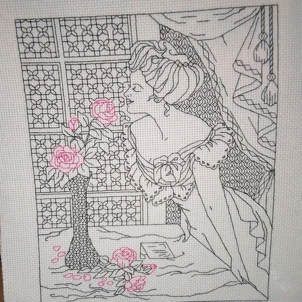 Blackwork House - Black Work Pattern, Needlepoint Pattern Digital – PDF ...