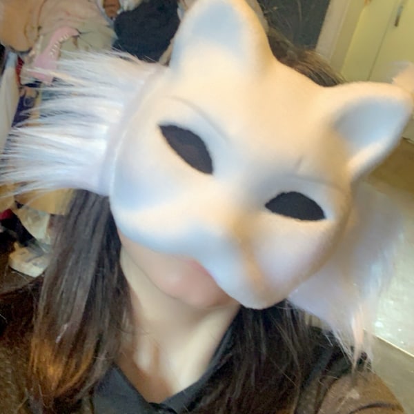 Therian Cat Mask Felted Mask With Eye Mesh Mountain Cat Mask Plain ...