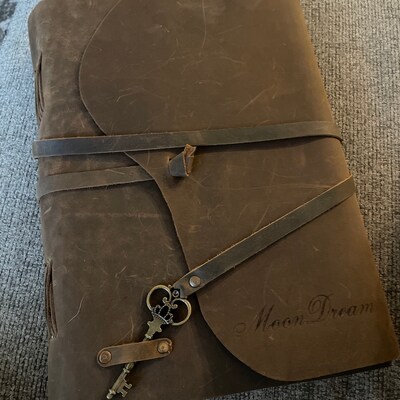 Personalized Leather Journal, Wedding Guest Book, Sketchbook, Leather ...