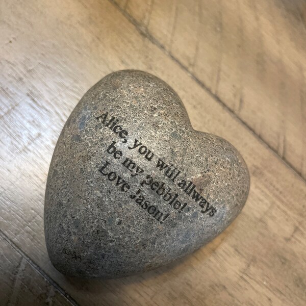 Natural Hand-carved Heart Stone Paper Weight - Wedding Favors ...