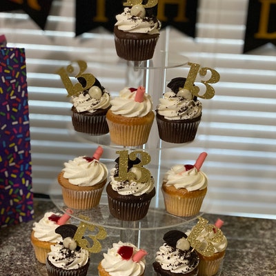 Number 13 Cupcake Toppers Thirteen Food Picks 13th Birthday - Etsy