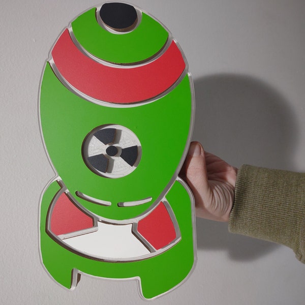 Nuclear Bomb Edge Lit LED Sign , Neon Like , Arcade Light Sign, Nuke ...