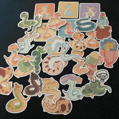 Cute Snake Stickers Pack Snake Stickers Kawaii Snake Sticker Crystal ...