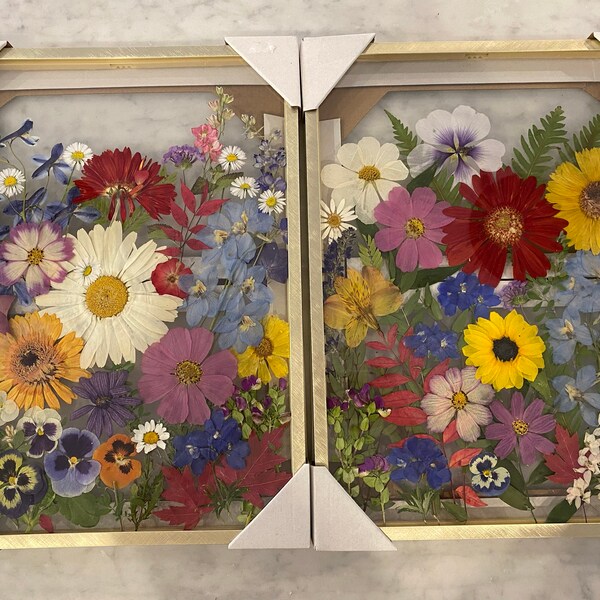 Pressed Flower Frame Botanical Art Frame Gift for Her Gift for Mom Real ...