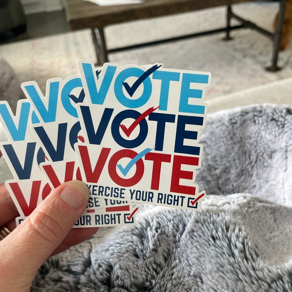 Vote Sticker Pack, 2024 Voting Sticker Set, WATERPROOF Vinyl Decals ...