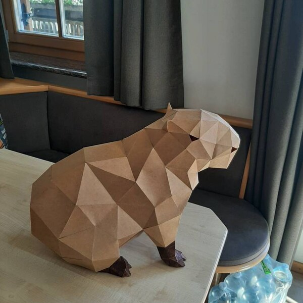 Capybaras Paper Craft, Digital Template, Origami, PDF Download DIY, Low ...