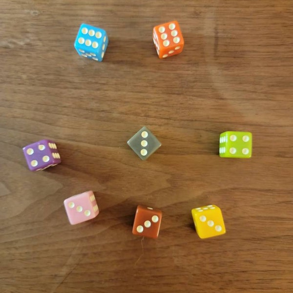 Set of 10 Colored Dice, Solid Dice, Standard 16mm, Extra Board Game ...