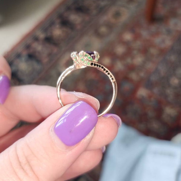 Opal Engagement Ring Set Vintage Opal Wedding Ring Set Woman Celestial ...