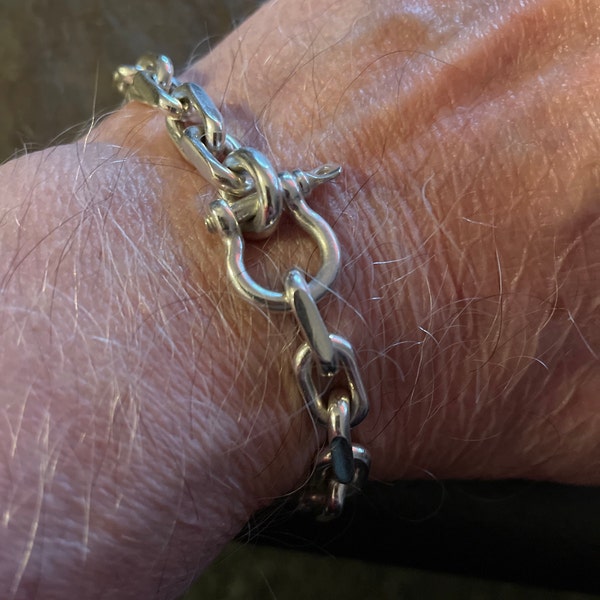 2 Solid Sterling Silver Mini 925 Shackle Bracelet Clasp Key Chain Beads ...